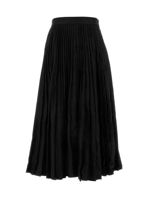 Balenciaga Pleated Wool Skirt - Black