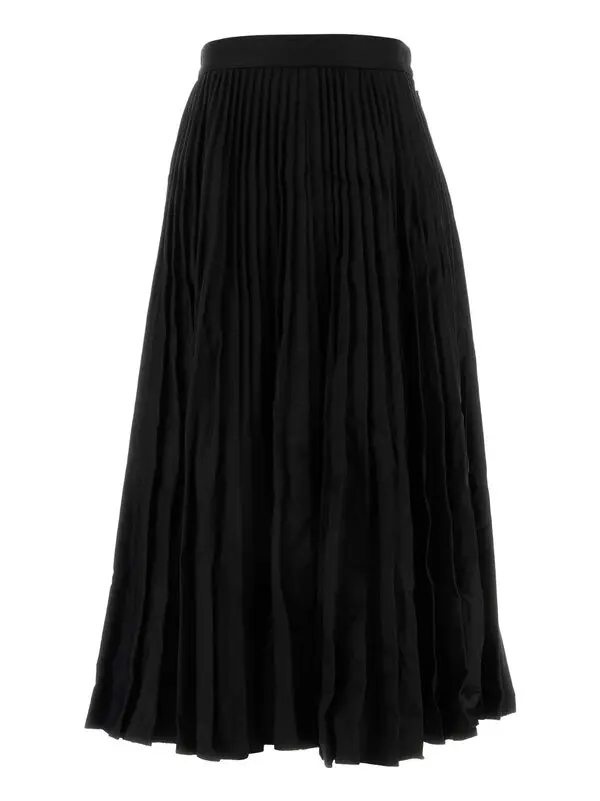 Balenciaga Pleated Wool Skirt - Black