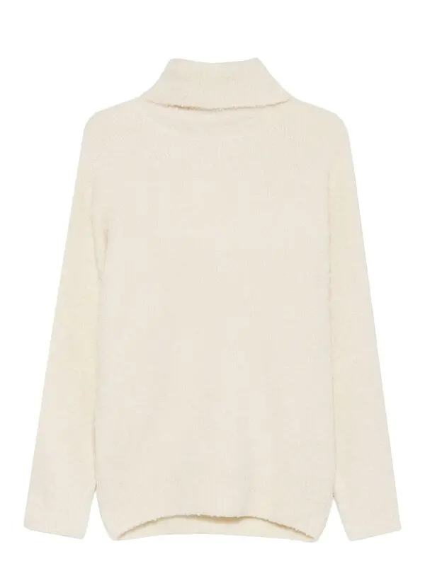 TOTEME Boucle Alpaca Blend Turtleneck Sweater - Cream