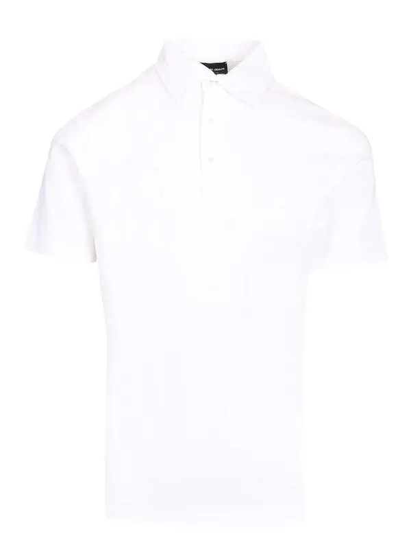 Giorgio Armani Cotton Interlock Polo Shirt - White