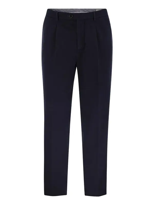 Brunello Cucinelli Leisure Fit Cotton Velvet Trousers - Blue