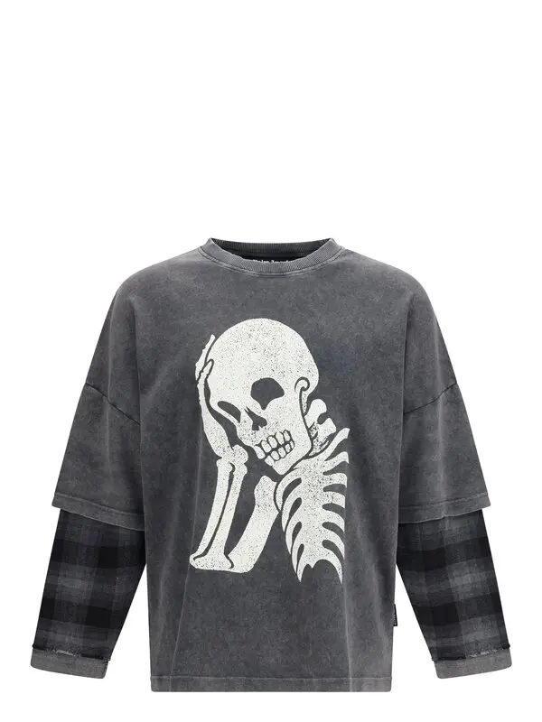 Palm Angels Skull Double Long-sleeved Shirt - Black