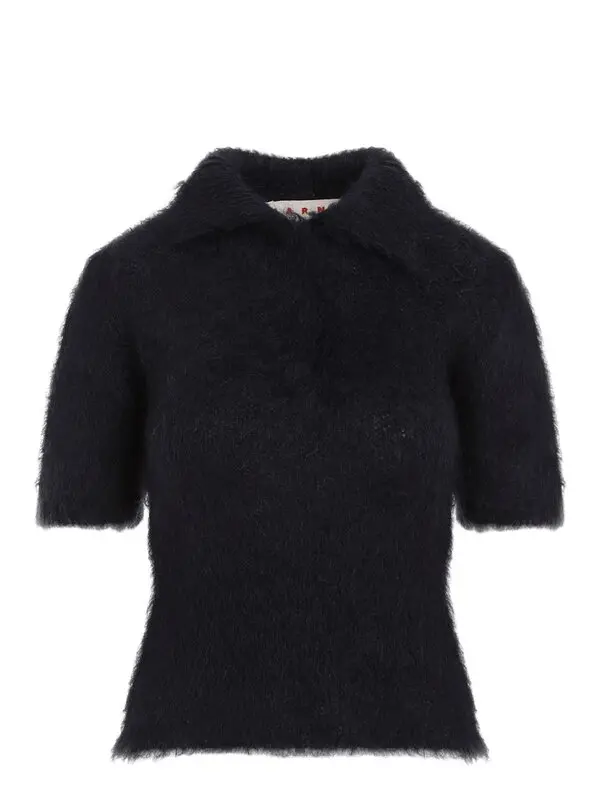 Marni Mohair Blend Polo - Blue