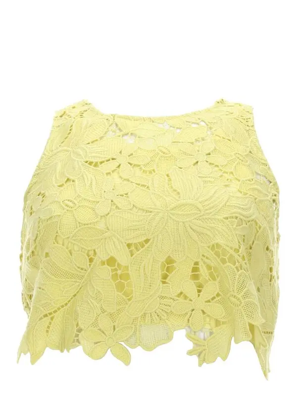 Sportmax Vasto Macramé Top - Yellow