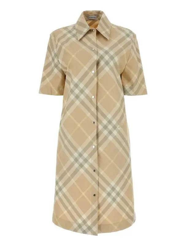 Burberry Embroidered Cotton Shirt Dress - Multicolor