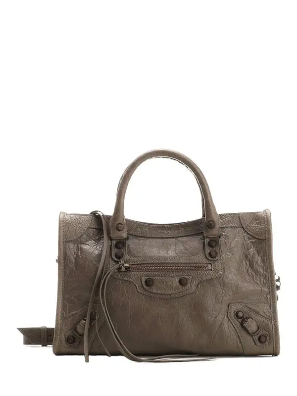 Balenciaga City S Handbag In Washed Nappa - Green
