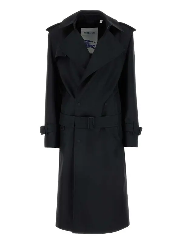 Burberry Silk Blend Trench Coat - Black