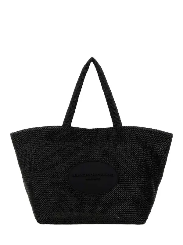 Alexander Wang Black Crochet Xl Punch Shopping Bag - Multicolor