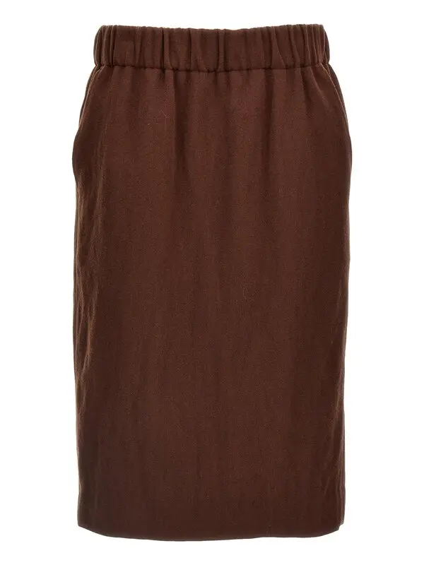Dries Van Noten Safya Wool Blend Skirt - Brown