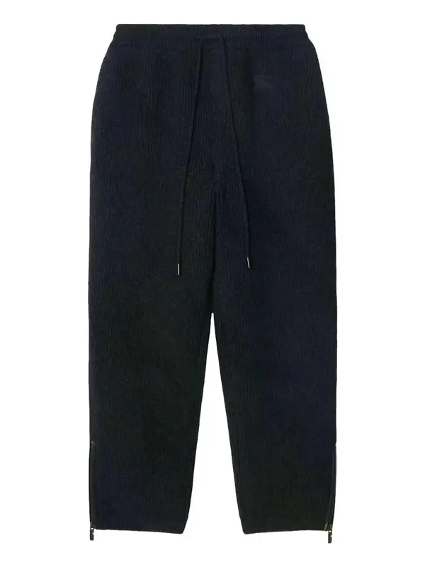 Burberry Ekd-embroidered Knitted Track Pants - Grey