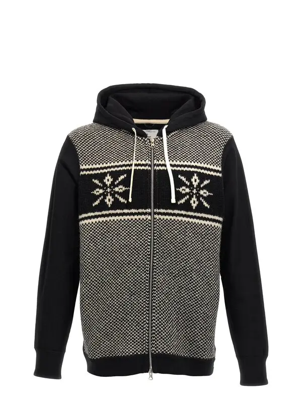 Junya Watanabe Zip Up Jacquard Hoodie - Multicolor
