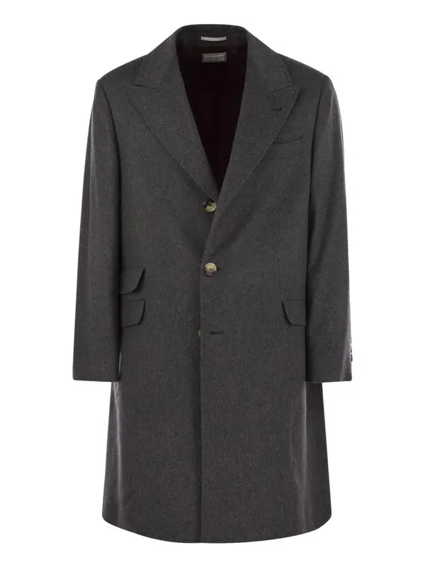 Brunello Cucinelli Wool And Cashmere Coat - Multicolor