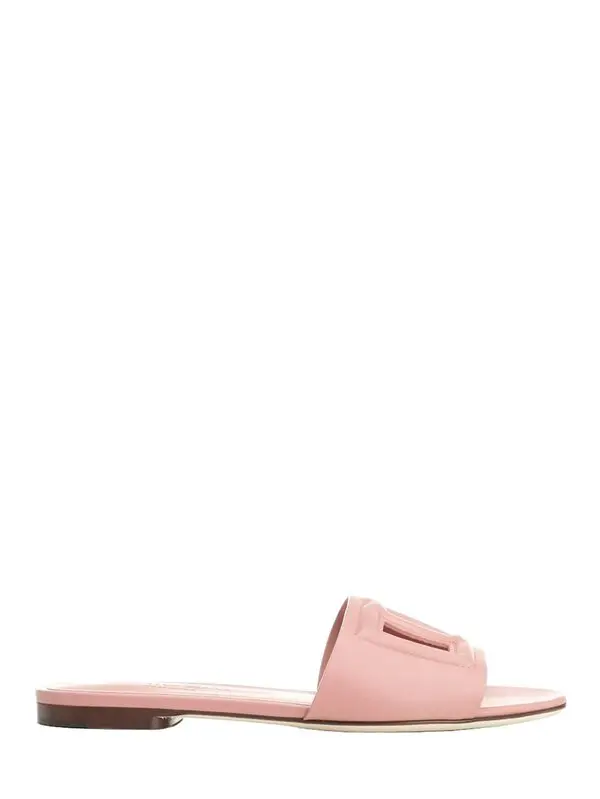 Dolce & Gabbana Calfskin Slides With Dg Logo - Multicolor