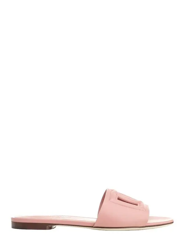 Dolce & Gabbana Calfskin Slides With Dg Logo - Multicolor