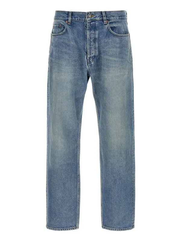 Saint Laurent Mick Stonewashed Cotton Denim Jeans - Blue
