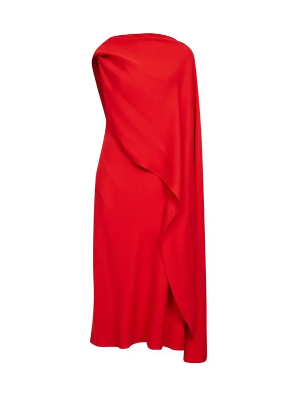 Balenciaga And Wool Crepe Draped Dress - Multicolor