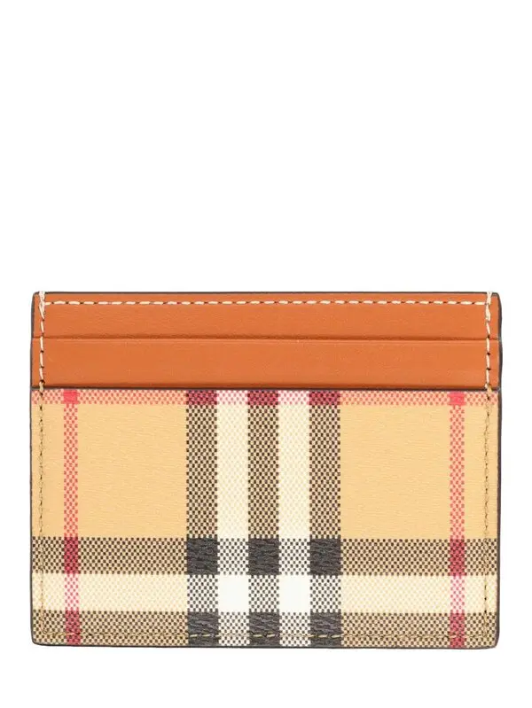 Burberry Check Card Holder - Cream