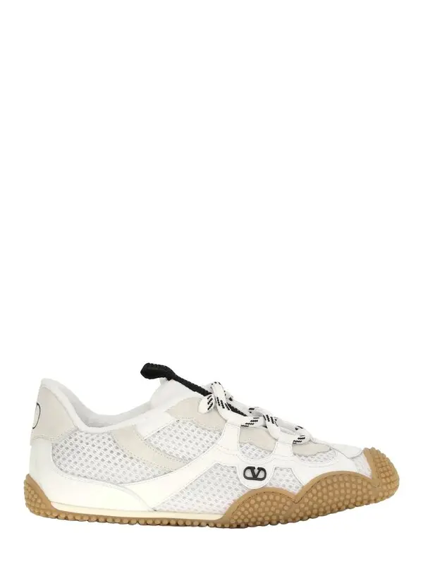 Valentino Garavani Amphibia Rubberized Calfskin Sneakers - White