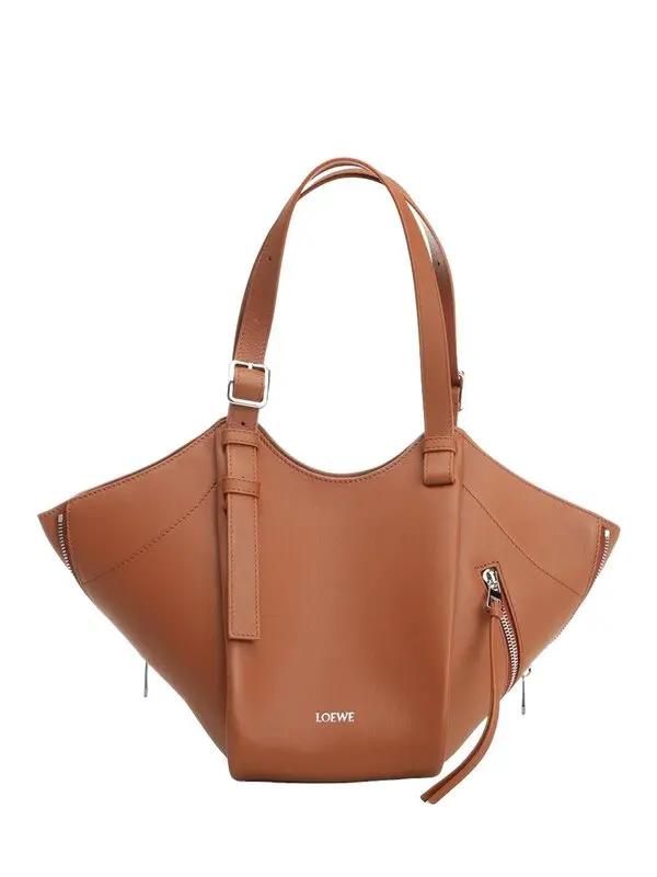 Loewe Hammock Flip Bag In Calfskin - Brown
