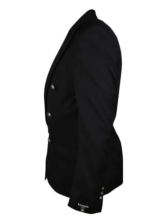 Balmain Wool Double-breasted Blazer - Black