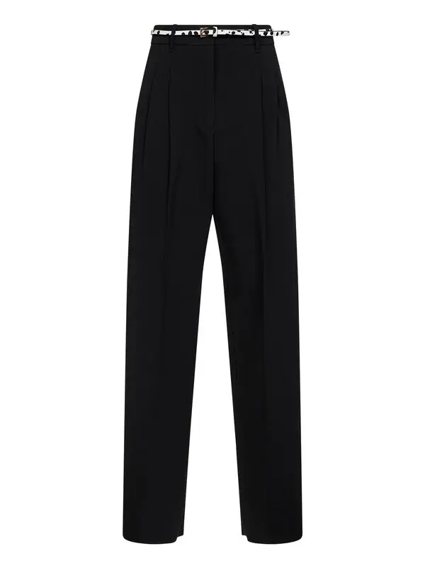 Max Mara Black Cady Fluid Trousers - Multicolor