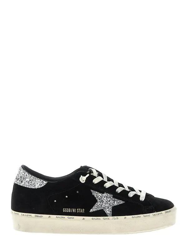 GOLDEN GOOSE Hi Star Classic Sneakers With Glitter Accents - Black
