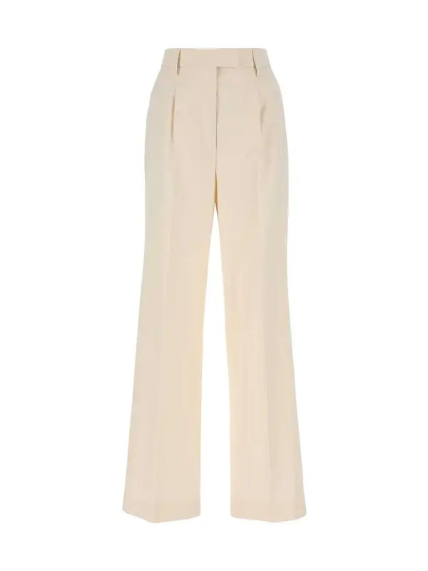 Prada Ivory Cotton Wide-leg Pant - White