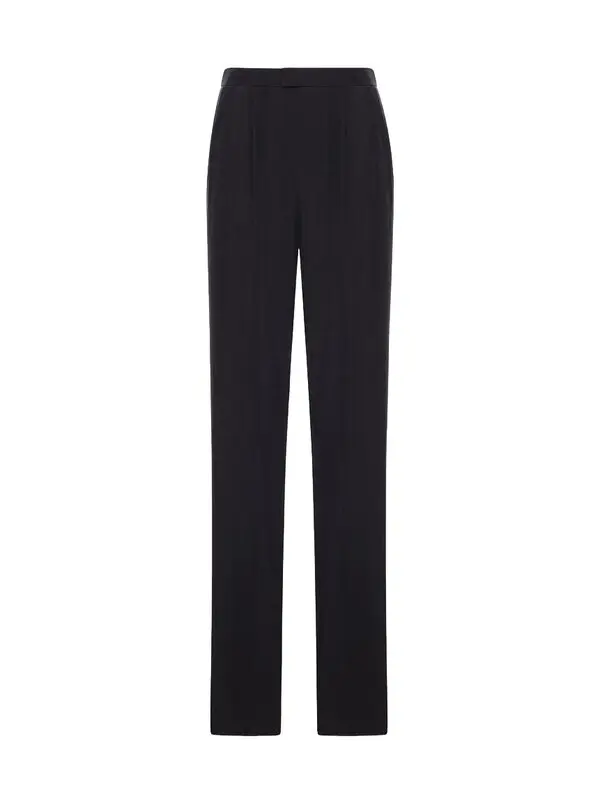 Saint Laurent Habotai Silk Pants - Black