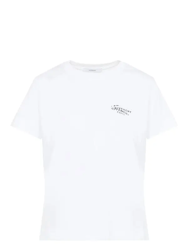 Givenchy Cotton T-shirt With Ink Effect Logo - White