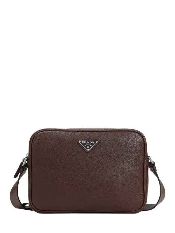 Prada Calf Leather Cross Body Bag - Brown