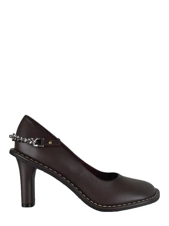 Stella McCartney Ryder Pumps With Silver-plated Chain Detail - Brown