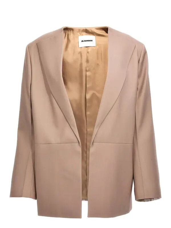 JIL SANDER Single-breasted Blazer Jacket - Cream