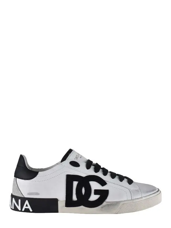 Dolce & Gabbana Portofino Vintage Sneakers - White