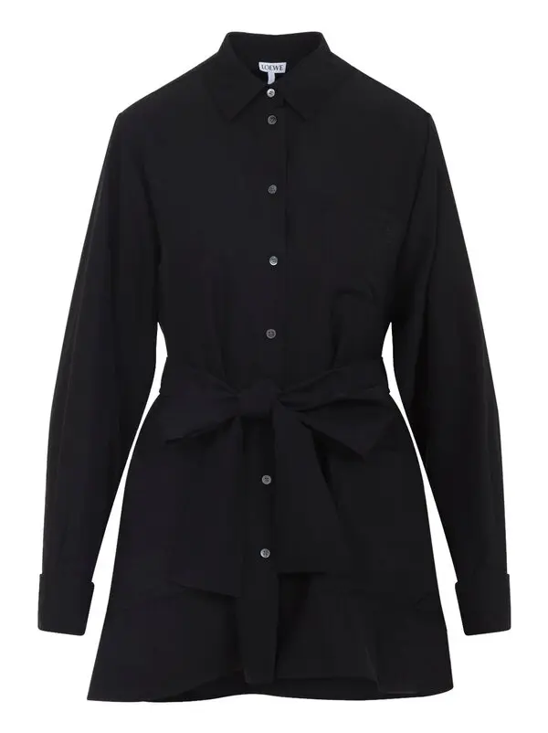 Loewe Cotton Belted Blouse - Black