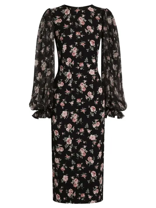 Dolce & Gabbana Floral Silk Blend Midi Dress - Multicolor