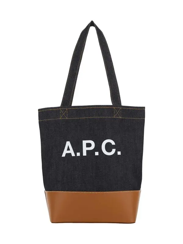 A.p.c. Two-tone Denim And Leather Shopping Bag - Multicolor