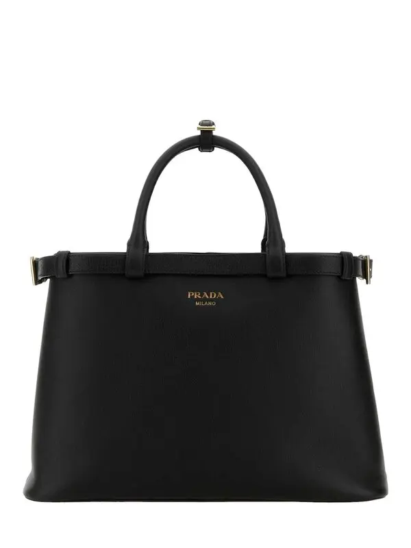 Prada Medium Buckle Handbag - Black