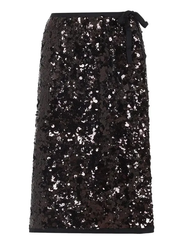 Prada Sequined Polyamide Midi Skirt - Multicolor