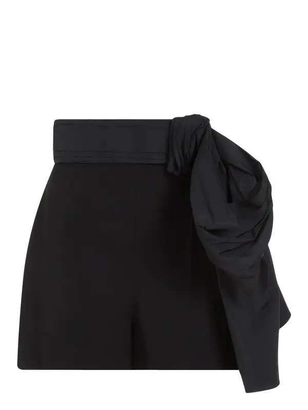 Alexander McQueen Cupro Shorts With Oversized Bow Detail - Black