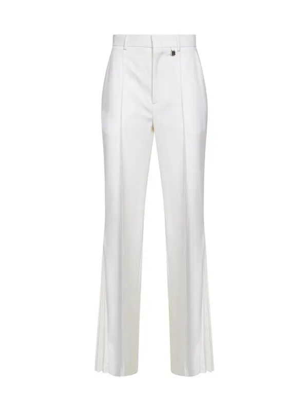 Giuseppe Di Morabito White Virgin Wool Flared Trousers - Multicolor