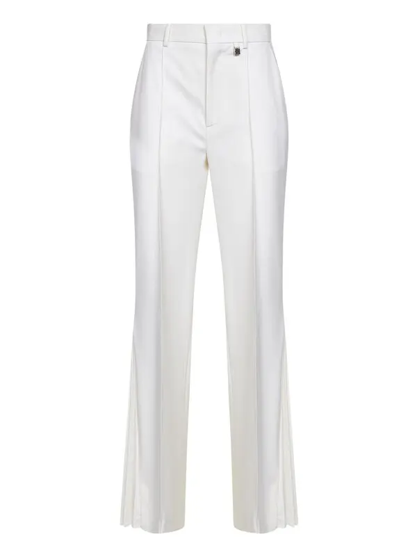 Giuseppe Di Morabito White Virgin Wool Flared Trousers - Multicolor