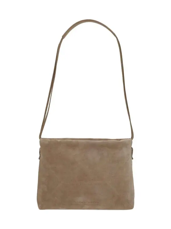 Brunello Cucinelli Suede Shoulder Bag - Brown