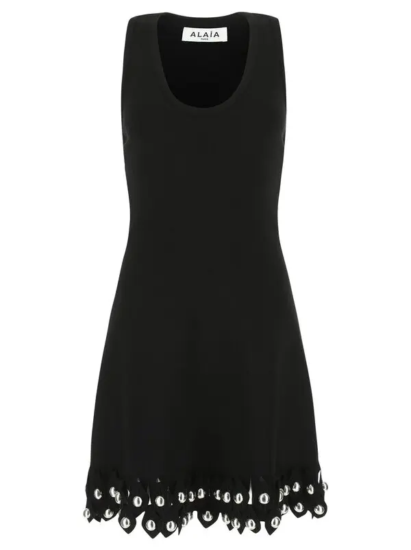 Alaïa Abito Dress With Embellished Hem - Multicolor