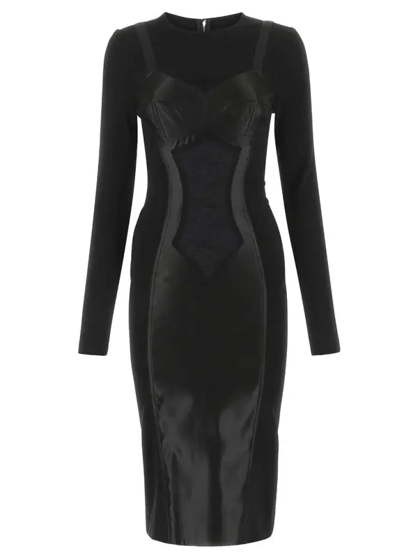 Dolce & Gabbana Stretch Viscose Blend Dress - Black