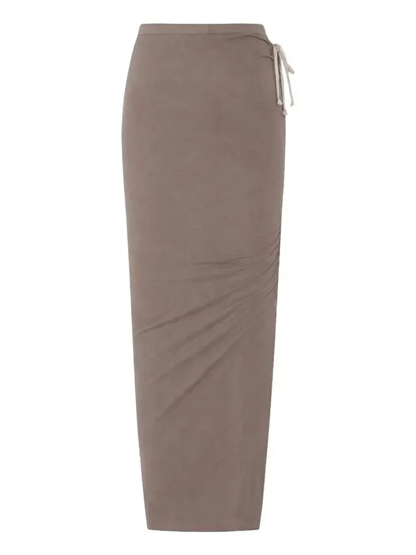 Rick Owens Maxi Skirt With Side Slit And Drawstring Detail - Multicolor