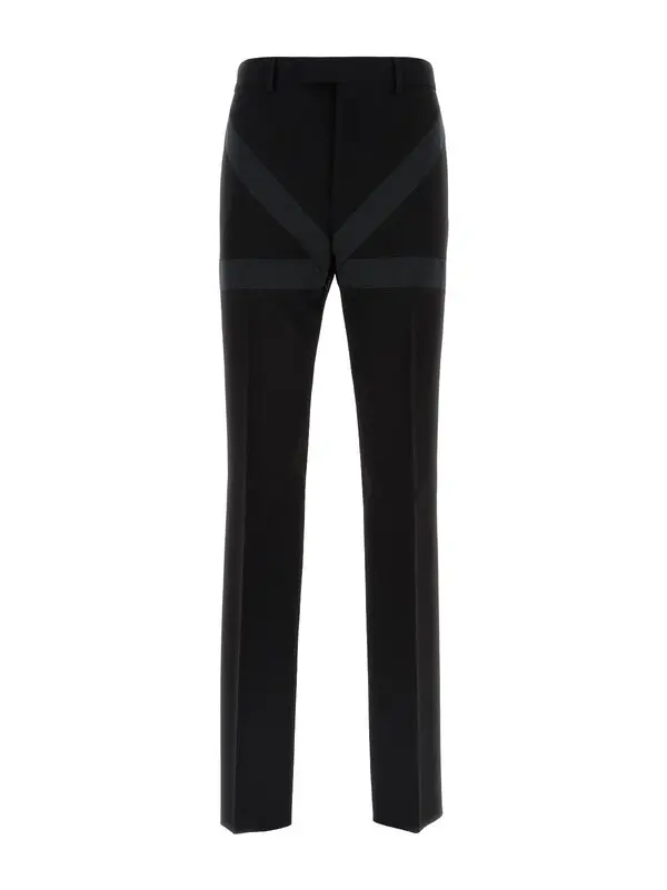 FERRAGAMO Black Elastic Strapped Trousers - Multicolor
