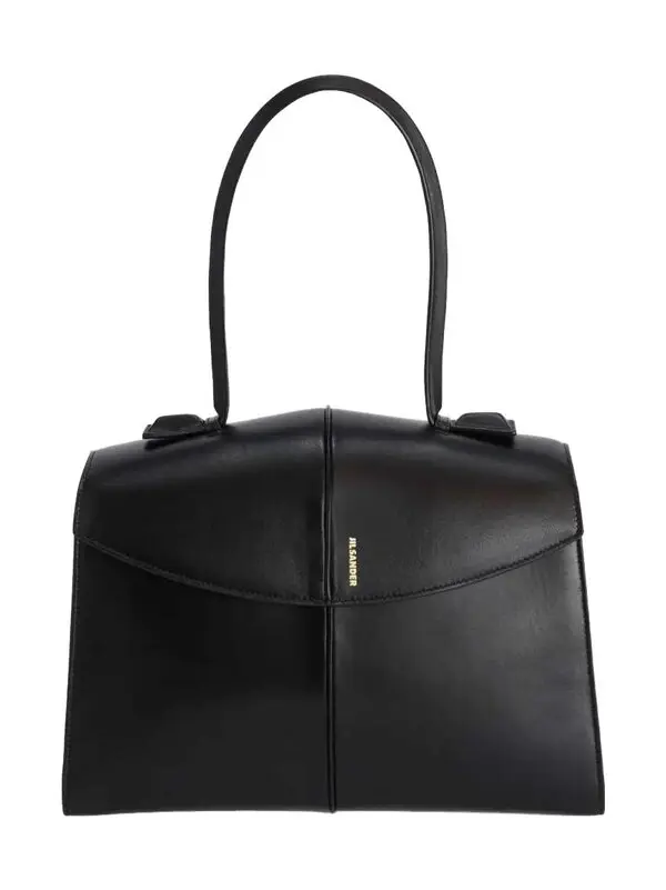 JIL SANDER Linea Medium Leather Tote Bag - Black