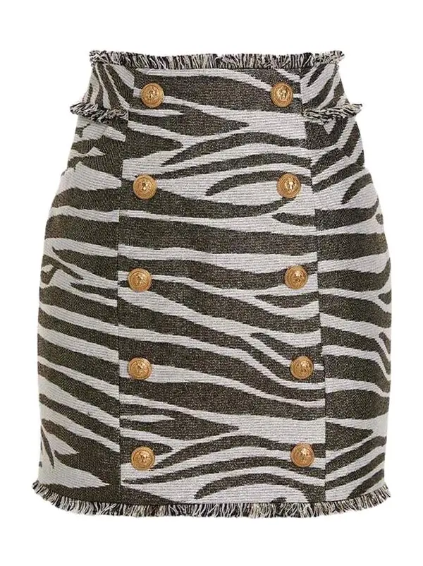 Balmain Lurex Zebra Patterned Skirt - Multicolor