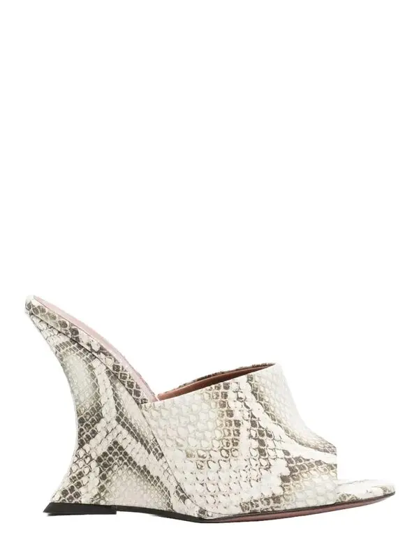 Paris Texas Nina Snakeskin Open Toe Sandals - Multicolor
