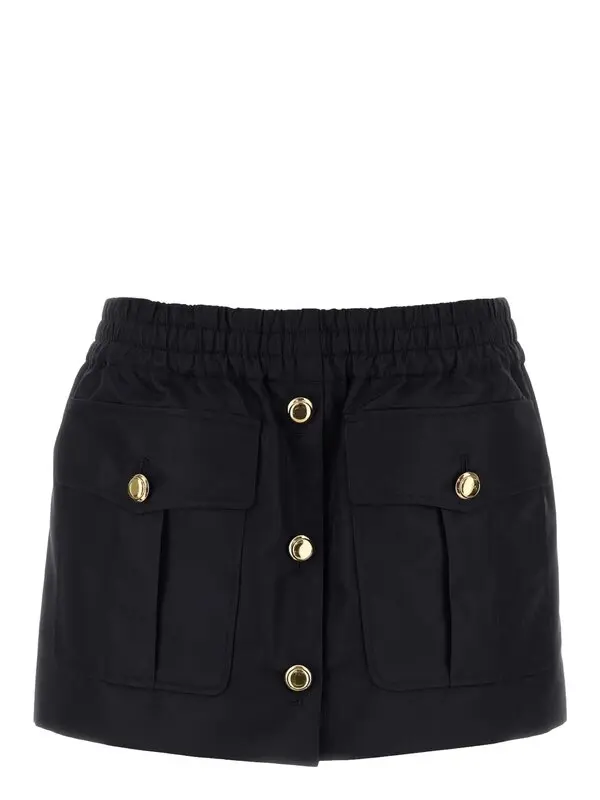 Miu Miu Navy Nylon Mini Skirt - Blue